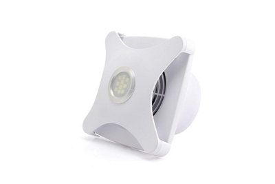 4" 100mm Bathroom Extractor Fan with LED Light Bulb lamp Ceiling Mounted