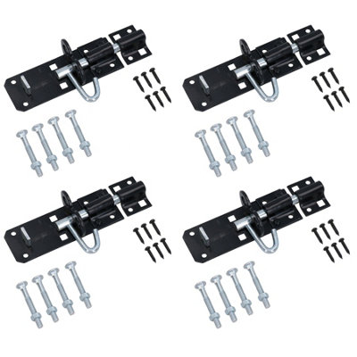 4" (100mm) Brenton Slip Bolt Padbolt Slide Latch Lock Catch Sheds Gates 4pk
