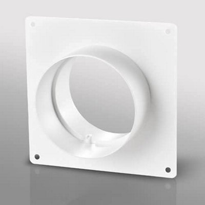 4" 100mm Ventilation Round Circular Ducting Wall Mounting Plate with ...