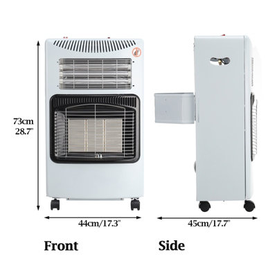4.2kw White Indoor Mobile Freestanding Ceramic Infrared Heating Gas Heater with Wheels 3 Heat ...