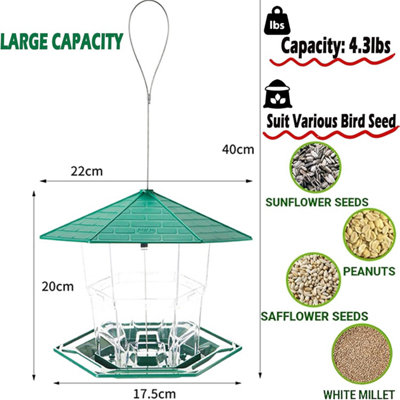 4.3lb Hanging Bird Feeder, Foldable Durable Leak-Proof, 360 Feeding ...