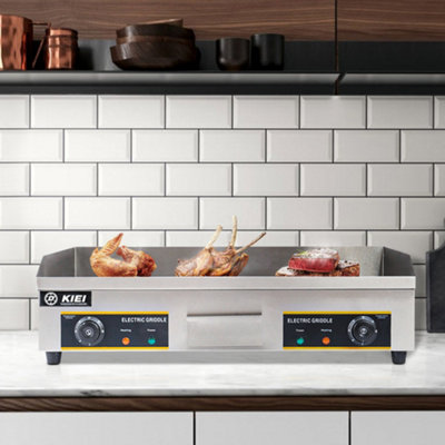 4.4kw Flat Top Stainless Steel Electric Countertop Kitchen Griddle with ...