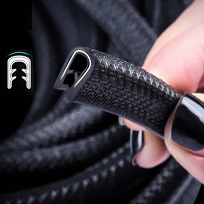 4.5M U Shape Rubber Car Door Edge Trim Protector Strip Black
