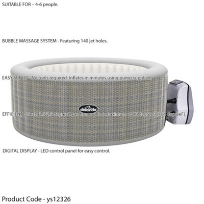 4-6 Person Inflatable Garden Hot Tub, Smart Pump & Accessories Set ...