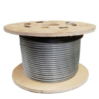 4-6mm Clear PVC-Coated 7x7 Galvanised Steel Wire Rope Cable - 100 Metre ...