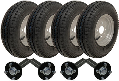 4.80/4.00-8 Twin Axle Trailer Kit High Speed Road Legal Wheels, Hub ...