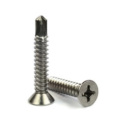4.8mm x 25mm Countersunk Self Drilling Tekking Screws Zinc Plated ...
