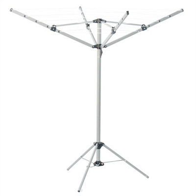 4 ARM PORTABLE ROTARY AIRER INDOOR CLOTHES WASHING LINE FREE STANDING RACK