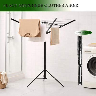 4 Arm Rotary Washing Line Freestanding Portable Airer Foldable Laundry ...