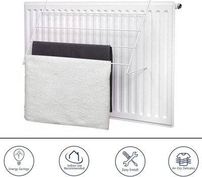 4 Bar Radiator Airer White Indoor Clothes Dryer 3 Piece Pack