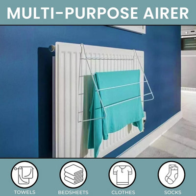 4 Bar Radiator Airer White Indoor Clothes Dryer 3 Piece Pack