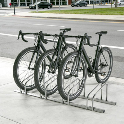 4 Bike Storage Rack Modular Metal Bicycle Parking Stand Wall or Floor ...