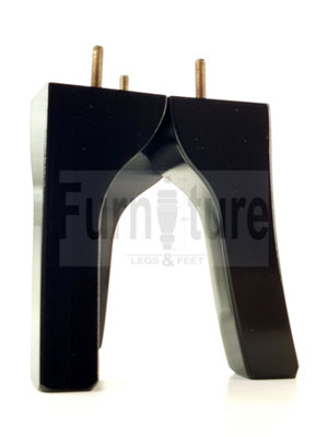 4 Black Solid Wood Furniture Legs Settee Feet 180mm High Sofa Chair Bed ...