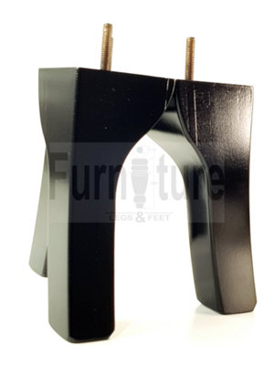 4 Black Solid Wood Furniture Legs Settee Feet 180mm High Sofa Chair Bed ...