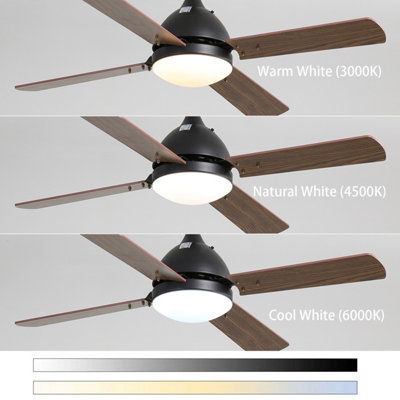 4 Blade Brown Adjustable Lighting Ceiling Fan with Remote Control 42 ...