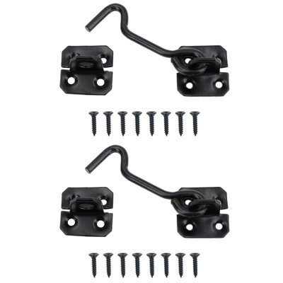 4" Cabin Hook Eye Latch Lock Catch Hold Back For Sheds Gates Hatches 2 Pack