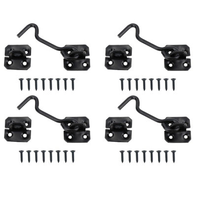 4" Cabin Hook Eye Latch Lock Catch Hold Back For Sheds Gates Hatches 4 Pack