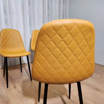 Mustard faux leather dining chairs store
