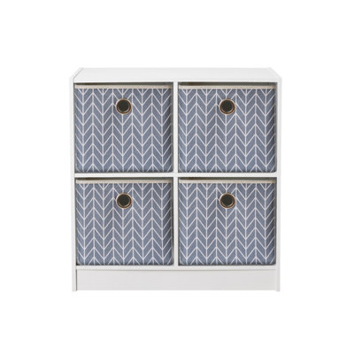 4 Cube Storage Unit with 4 x Chevron storage boxes | DIY at B&Q
