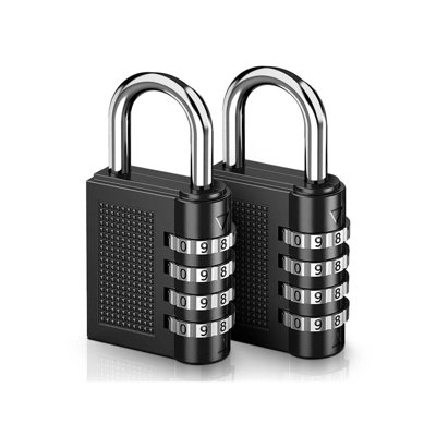 4-Digit Combination Padlocks Pack of 2 - Heavy Duty Weatherproof ...