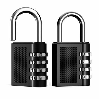 4-Digit Combination Padlocks Pack of 2 - Heavy Duty Weatherproof ...