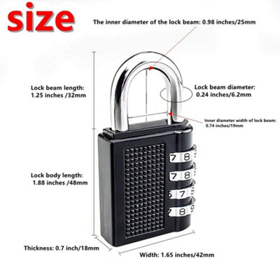 4 Digit Password Padlock Lock, Suitable for Gymnasium, Gymnasium ...