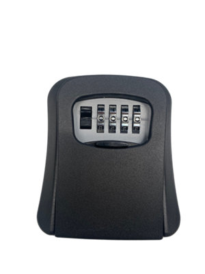 4 digit Wall-mounted Internal & external Key Safe Box Black | DIY at B&Q