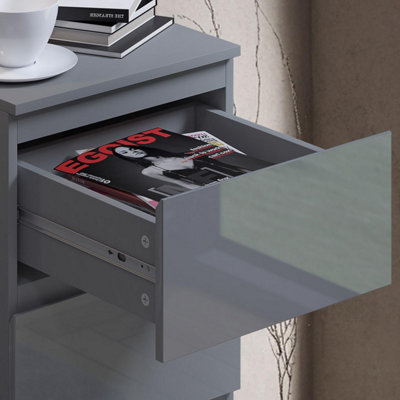 Dark grey gloss bedroom furniture store