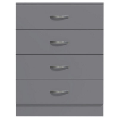 4 Drawer Matt Grey Chest Of Drawers Bedroom