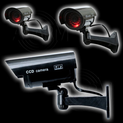 4 Dummy Camera with Flashing Red LED Light Fake Security Camera for ...