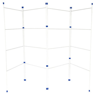 4 Fold Gate Style Clothes Airer White Indoor Folding Drying Rack for ...