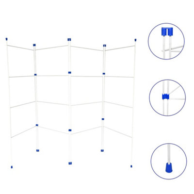 4 Fold Gate Style Clothes Airer White Indoor Folding Drying Rack for ...