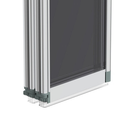 4 Folding Panel Bath Glass Shower Screen 80cm W x 140cm D