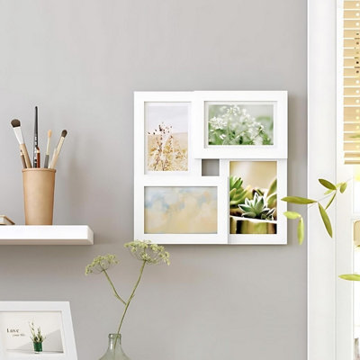 4-Frame Photo Collage, Wall Mounted Picture Display Set, Family Memory ...