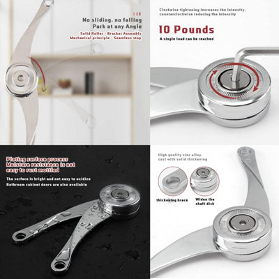 4 heavy duty soft close lid support hinges Adjustable metal lift up ...