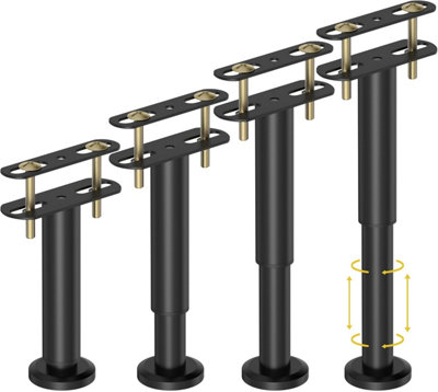 4 height adjustable bed support legs: 7.1 12.6 inches approx. 18 32 cm ...