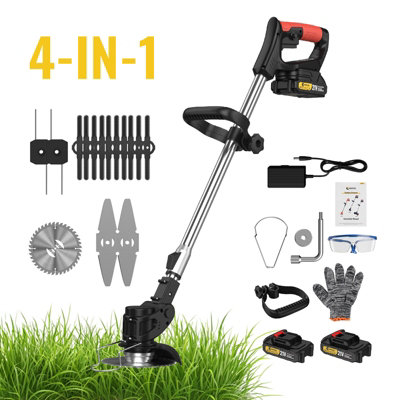 4-in-1 Cordless Grass Strimmer & Brush Cutter Kit 20V with 2 Batteries