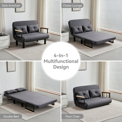 4 in 1 Folding Double Sofa Bed Convertible Lounge Sleeper Chair with ...
