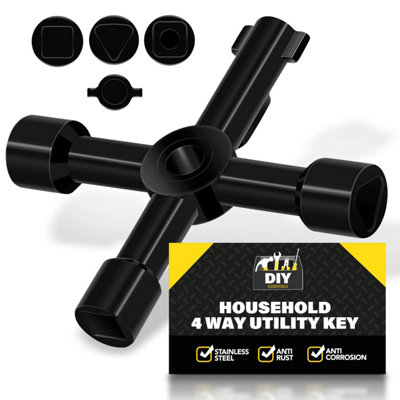 4-in-1 Heavy Duty Utility Key - Gas Meter Box Key, Radiator Key ...