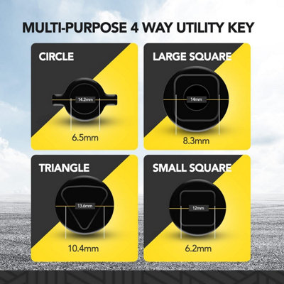 Fb2 Key 2 Pcs Electric/Gas Meter Box Key Set - Triangle, Square, Round ...