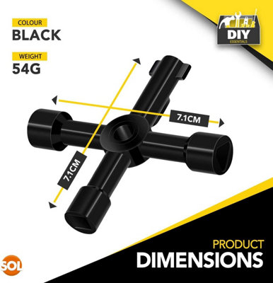 4-in-1 Heavy Duty Utility Key - Gas Meter Box Key, Radiator Key ...