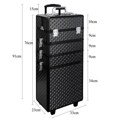 4 in 1 Professional Cosmetic Makeup Suitcase Travel Case