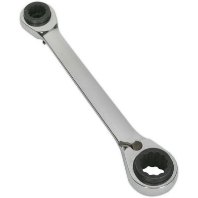 4-in-1 Reversible Ratchet Ring Spanner with Slim Handle - Metric Wrench ...