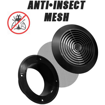 4-inch / 100 mm Circular Ceiling Mounted Air Vent Grille Cover, Round ...