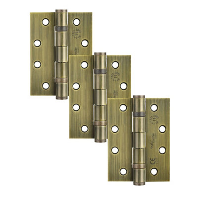 4 Inch Fire Rated Ball Bearing Door Hinges Pack of 3 Steel Internal ...