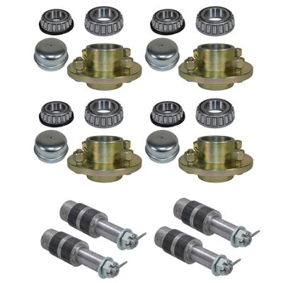 4 Inch PCD Trailer Wheel Hubs + Bearings With Weld On Extended Stub ...