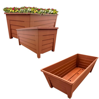 4 Large Terracotta Grosvenor Troughs Planter For Home, Office ...
