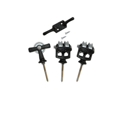 4 Lath Victorian Ceiling Mounted Black Clothes Airer Kit With ...