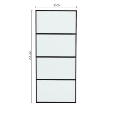 4 Layers Clear Glass Sliding Barn Door Internal Door H 205cm x W 90cm ...