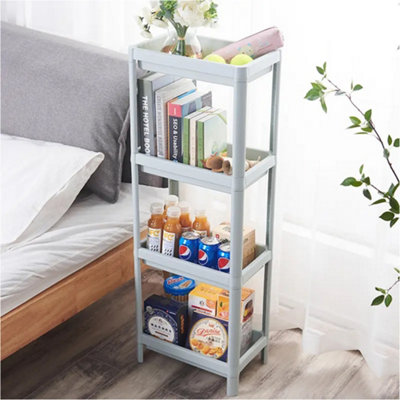 4 Layers Freestanding Shelf Units Plastic Bathroom Corner Storage Food ...